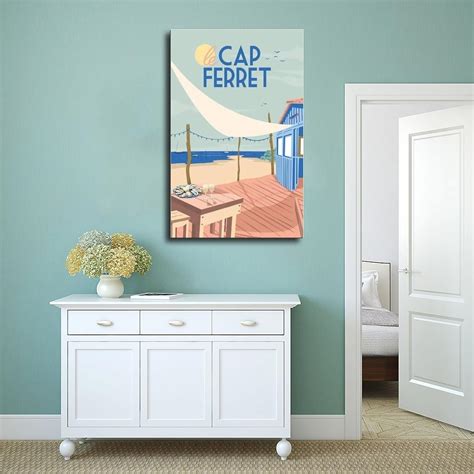 Boqari Poster De Voyage Vintage France Cap Ferret Décoration De