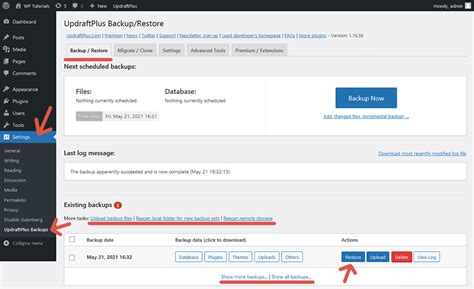 How To Restore A Wordpress Website From A Backup Using Updraftplus