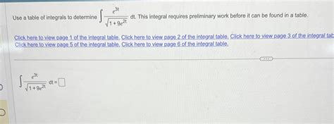 Solved Use A Table Of Integrals To Determine