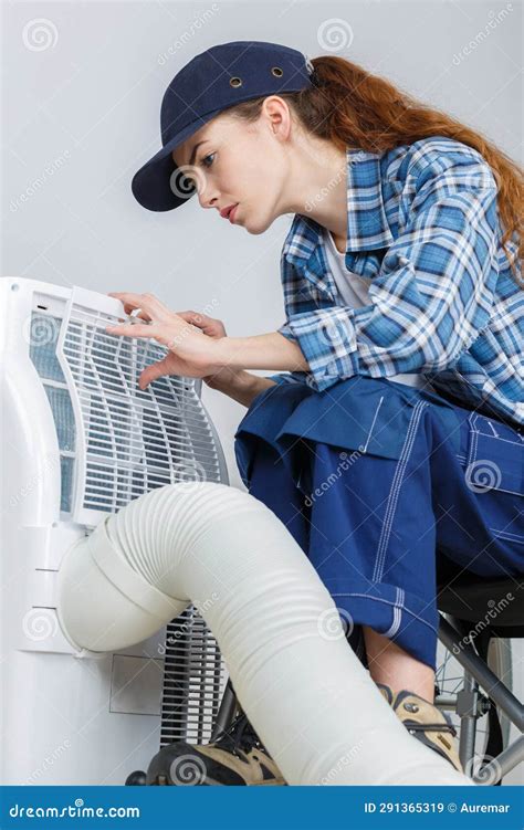 Woman Checking Ventilation Stock Image Image Of Inspect 291365319