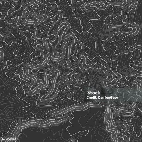 복사 할 수있는 공간이있는 지형지도 배경 라인 지형지도 윤곽 배경 지리적 그리드 추상 벡터 일러스트레이션 지형을 통해 산악 하이킹 트레일 0명에 대한 스톡 벡터 아트 및