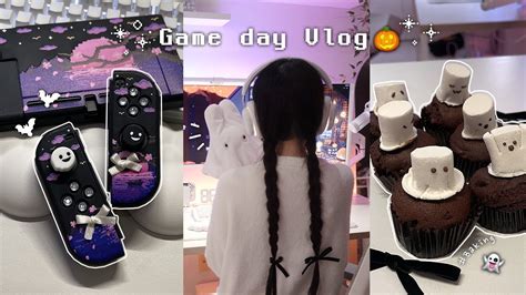Gaming Vlog🎃 게임으로 할로윈 보내기🎮닌텐도 스위치 꾸미고👻유령 컵케이크 만들기🧁 8번출구 플레이🏃‍♀️