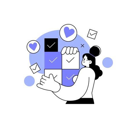 Premium Vector An Illustration Of A Woman Holding Up A List Of Checkboxes
