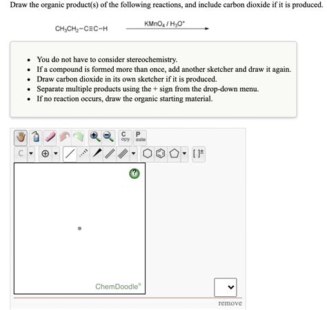 Draw The Organic Product S Of The Following Reaction