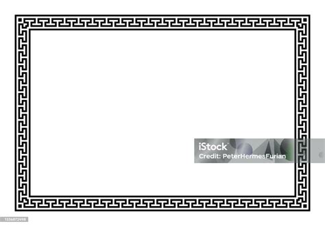 매끄러운 구불구불한 패턴의 직사각형 프레임 그리스 키 패턴 프레임에 대한 스톡 벡터 아트 및 기타 이미지 프레임 그릭 키 패턴 고대 그리스 양식 Istock