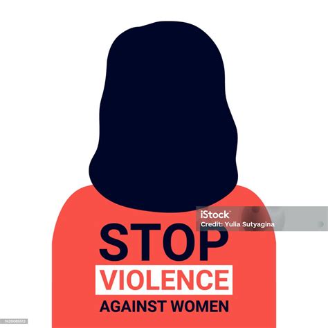 텍스트가있는 여성의 뒷면 여성에 대한 폭력 자유 권리를 중단하십시오 여성에 대한 폭력의 제거 피해자 익명의 소녀 왕따 벡터 일러스트 레이 션 여자에 대한 스톡 벡터 아트 및