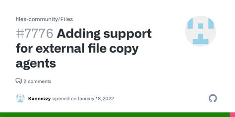 Adding Support For External File Copy Agents · Issue 7776 · Files