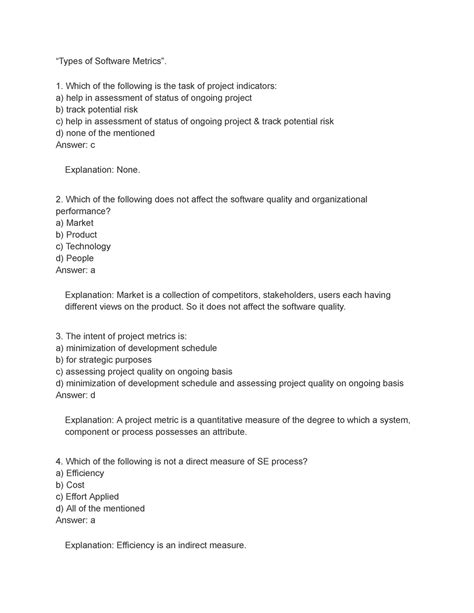 Sotware Engineering 43 “types Of Software Metrics” Which Of The Following Is The Task Of