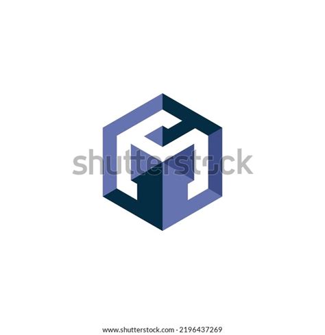 Mn Initials Hexagon Logo Icon Technology Stock Vector Royalty Free