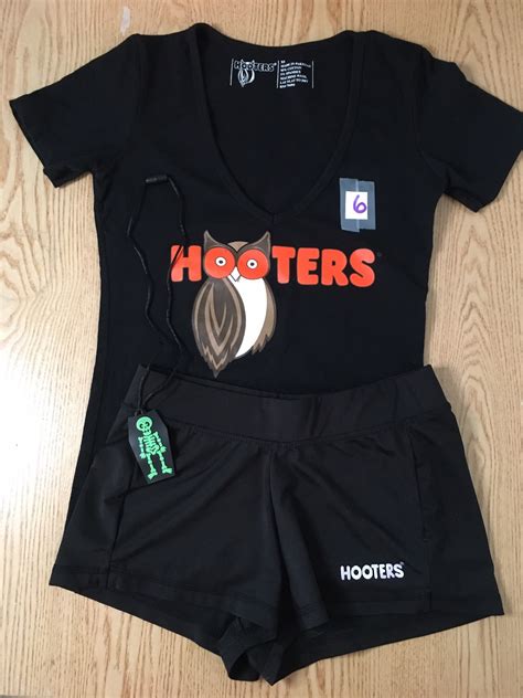 Bin 1 6 Hooters Girl Worn Super Sexy Uniform Short Sleeve V Neck Tee