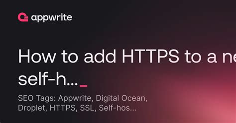 How To Add To A New Self Hosted Digital Ocean Droplet Threads Appwrite