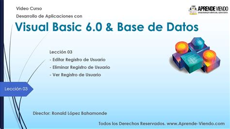 Vb6 Con Sql Server Leccion 03 Editar Eliminar Y Ver Registro De Usuario Bd Sql Server Hd
