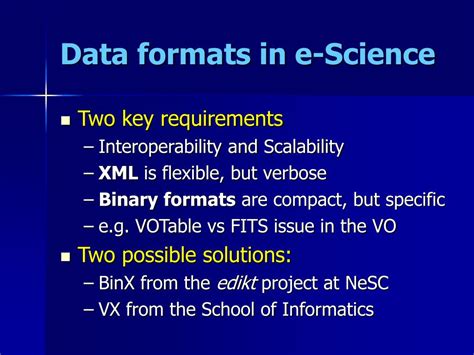 Ppt Data Formats In E Science Powerpoint Presentation Free Download