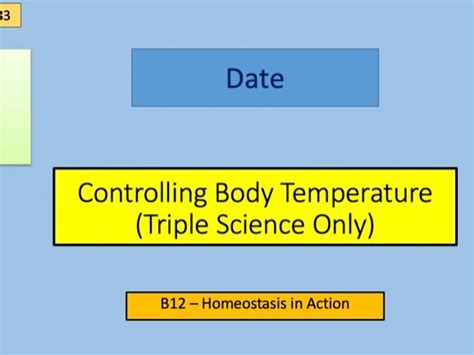 B121 Controlling Body Temperature Teaching Resources