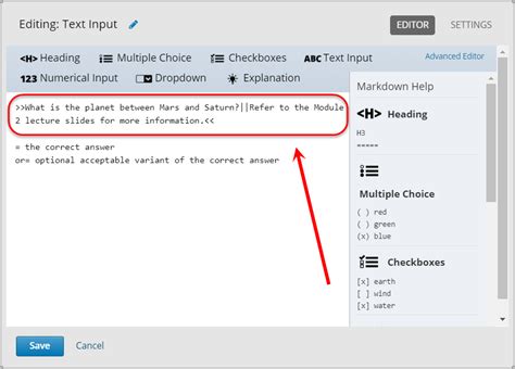 Create A Text Input Problem Question ELearning University Of Queensland