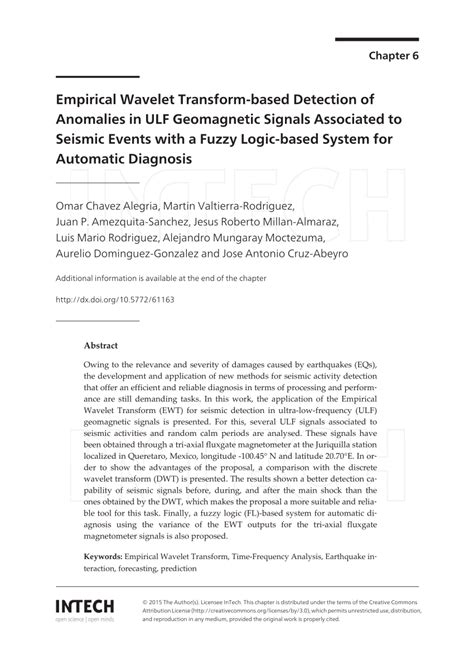 pdf empirical wavelet transform based detection of anomalies in ulf