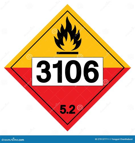 Un3106 Class 52 Organic Peroxide Symbol Sign Vector Illustration Un3106 Class 52 Organic Peroxide Symbol Sign Vector Illustration