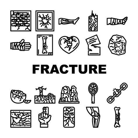 Fracture Break Bone Icons Set 57610631 Vector Art At Vecteezy