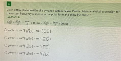Solved Given Differential Equation Of A Dynamic System Chegg Com