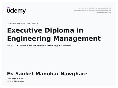 Completed The Engineering Management Course On Udemy Sanket Nawghare Posted On The Topic