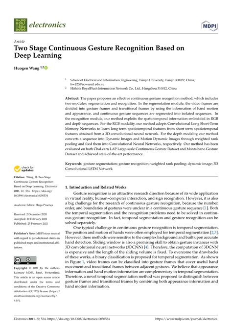 Pdf Two Stage Continuous Gesture Recognition Based On Deep Learning