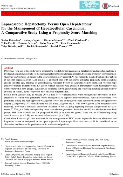 Laparoscopic Hepatectomy Versus Open Hepatectomy For The Management Of Hepatocellular Carcinoma