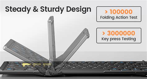 Artciety Foldable Bluetooth Keyboard Wireless Portable Keyboard With Larger