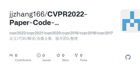 GitHub Jjzhang CVPR Paper Code Interpretation Cvpr Cvpr Cvpr Cvpr
