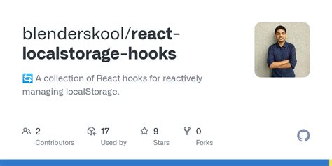 Github Blenderskool React Localstorage Hooks A Collection Of React Hooks For Reactively