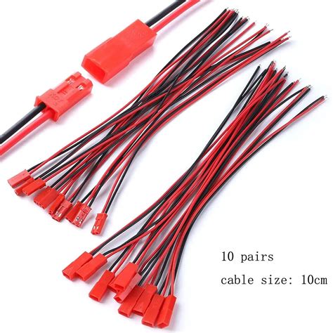Led 램프 스트립용 암수 플러그 커넥터 케이블 와이어 10쌍 2핀 Jst 플러그 커넥터 Rc 장난감 배터리 어댑터 포함