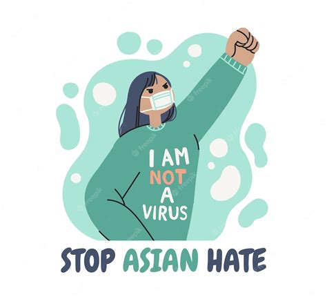 Free Vector Organic Flat Stop Asian Hate Illustration