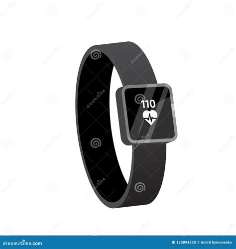 Fitness Tracker Smart Watch Isometric Stock Vector Illustration Of Message Heartrate 125894830