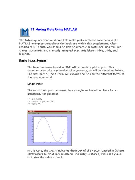 T1 Making Plots Using Matlab Pdf Cartesian Coordinate System