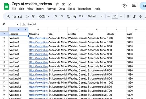 Sheets Walkthrough Collectionbuilder Documentation