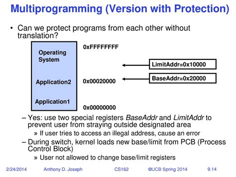 Cs162 Operating Systems And Systems Programming Lecture 9 Address Translation February 24 2014