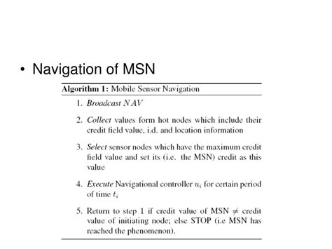 Ppt Selection And Navigation Of Mobile Sensor Nodes Using A Sensor