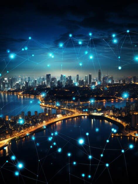 Premium Ai Image Global Connectivity Concept Illuminated Network
