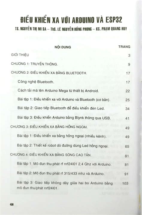 Sách Điều Khiển Xa Với Arduino And Esp32 Fahasa Com