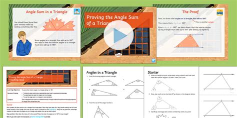 Proving The Interior Angle Sum Of A Triangle Lesson Pack KS3