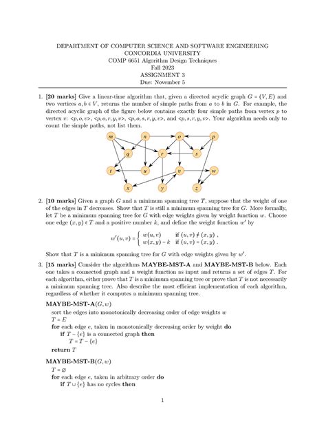 Comp 6651 Fall 2023 Assignment 3 Department Of Computer Science And Software Engineering