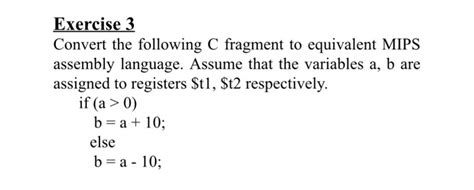 solved exercise 3 convert the following c fragment to