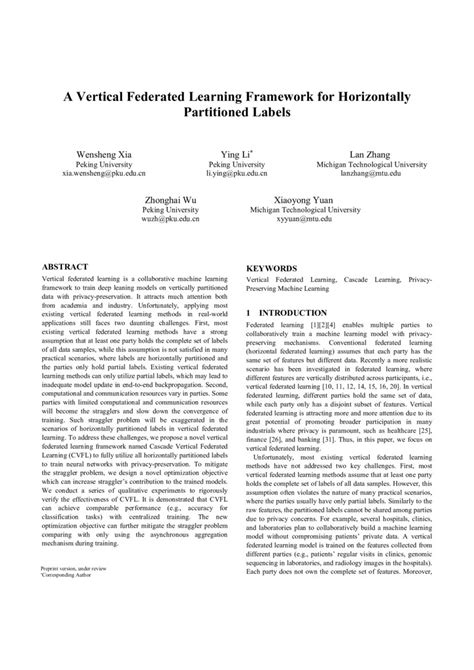 A Vertical Federated Learning Framework For Horizontally Partitioned Labels Deepai