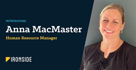 Welcoming Anna To The Ironside Team Bob Odonnell