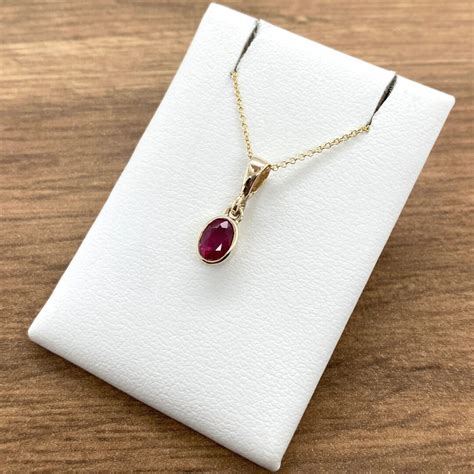 Ruby Oval Collet Pendant Reginald Davis