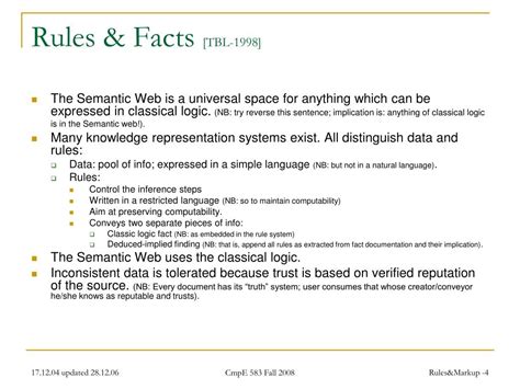Ppt Cmpe 583 Web Semantics Theory And Practice Rules And Rule Markup