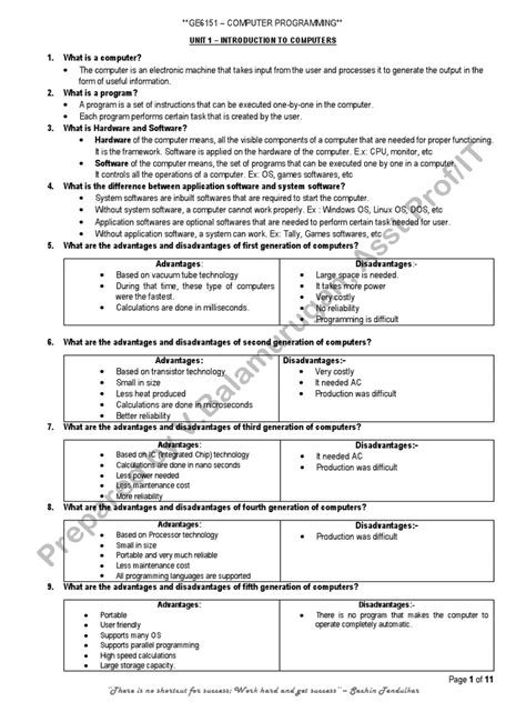 Computer Programming Unit1 Pdf Random Access Memory Computer Memory