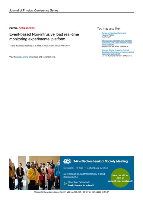 Pdf Event Based Non Intrusive Load Real Time Monitoring Experimental