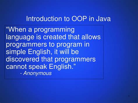 Ppt Introduction To Oop In Java Powerpoint Presentation Free