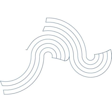 Continuous Nested Curve Wave Pantograph Modern Quilt Pattern The