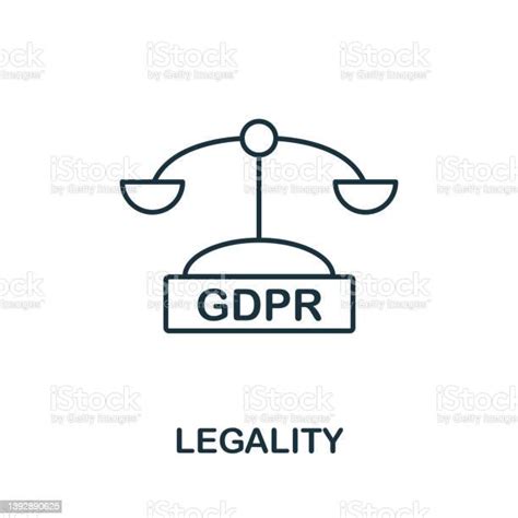 합법성 아이콘입니다 Gdpr 컬렉션의 선 스타일 요소 템플릿 인포 그래픽 등을위한 얇은 합법성 아이콘 검은색에 대한 스톡 벡터 아트 및 기타 이미지 Istock